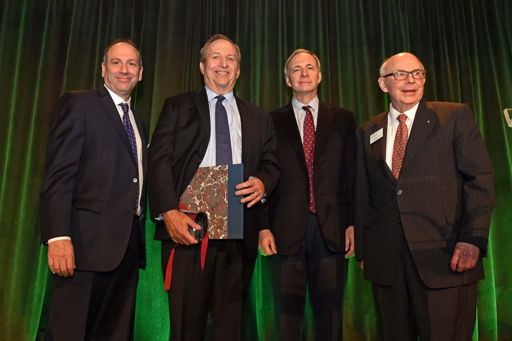 David Cowen, Larry Summers, Ray Dalio and Dick Sylla at the 2017 Gala ...