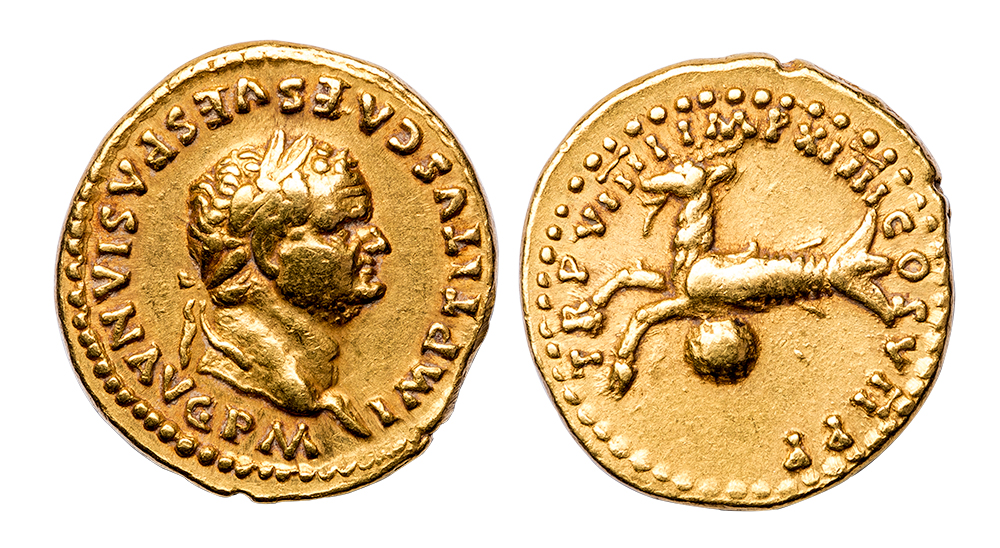 Gold coin from a rare 12 Caesars collection, courtesy of Thomas ...